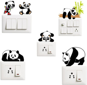 DreamKraft 10 cm Decorative Art Switch panel cute Panda, Sleeping Panda ...