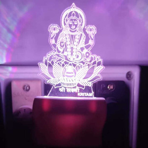 KRITAM Maa Laxmi Ji 3D Multi Colour Night Lamp Night Lamp ( samll ...