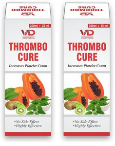VD Ayurveda Thrombo Cure Syrup | Best Syrup For Blood Platelets Count ...