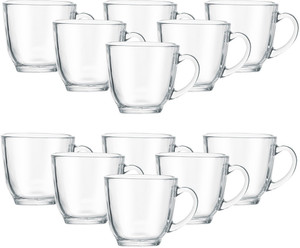 MarkQues Pack of 12 Glass Cup For Tea, Coffee, Milk, Hot And Cold ...