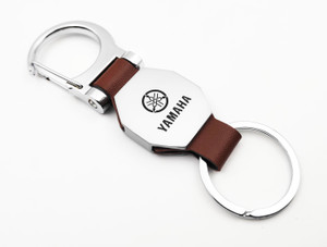gtrp Yamaha Bike Logo Leather-Metallic Locking (Brown) Key Chain Key ...