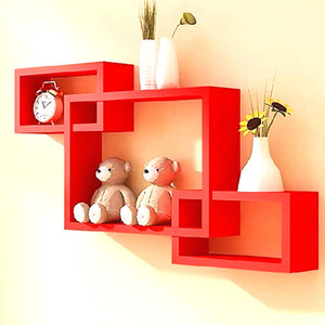 HiraWoodArt MDF Intersecting Wall Mounted Shelf Rack Storage Unit for ...