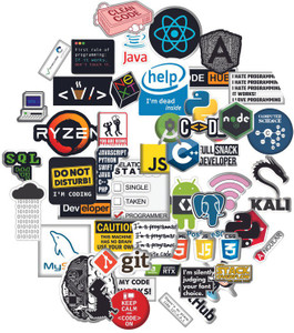 Yuckquee Coding Programming Laptop Stickers for Laptops, Car ...