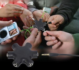 Black Camel Black 3.5mm 5 Way Jack Multi Headphone Earphone Splitter ...
