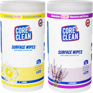 CORE CLEAN Pack Of 2 Disinfectant Canister Surface Wet Wipes Price in ...
