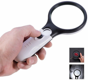 TNEMEC 3 LED Light 45x Handheld Magnifier Illuminated Reading ...