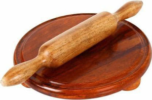 Woodcart Enterprises Wooden Chakla belan, Round Chapati Chakla Belan ...