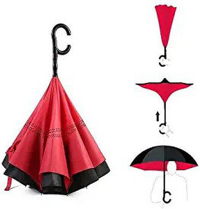 uuma Folding Reverse Umbrella Double Layer Inside-Out Inverted Umbrella ...