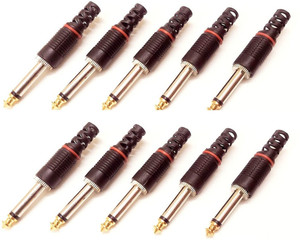 ERH India (Pack of 10) 6.3mm Stereo Male Pin Mic Pin Connector for ...