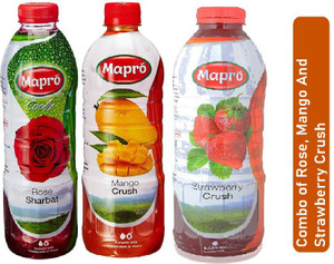 Mapro Combo Of Mango, Rose & Strawberry Crush - 1Ltr Price in India ...