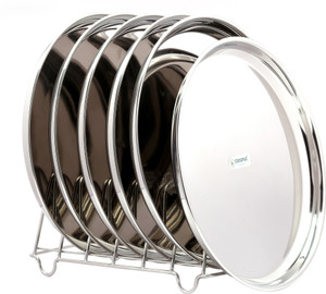 COCONUT Stainless Steel Kanchan Bogi Plate/Thali/ Kumcha - Pack of 6 ...