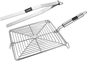 Xyno Premium Quality SS Pipe Square Roaster 7" with Chimta Steel ...