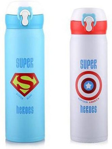 UNIBOX Stainless Steel Superman & Captan America Flask Bottle 500 ml ...