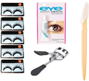 Tiny Deal 5 PAIR EYELASH, 1 EYELASH GLUE, 1 EYELASH CURLER WITH EYEBROW ...