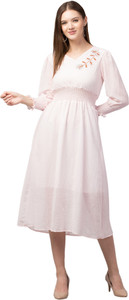 mirchi girl Women A-line Pink Knee Length Dress - Buy mirchi girl Women ...