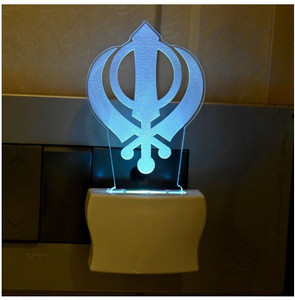 1st Time 3D Illusion Effect Sikhism Khanda Multi Colour LED Night Lamp ...