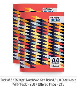 Chitra New A4 Notebook Ruled 304 Pages Price in India - Buy Chitra New ...