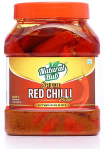 Natural Hub Homemade Red Chilli Pickle,Yummy, Lal Mirchi Ka Achaar Red ...