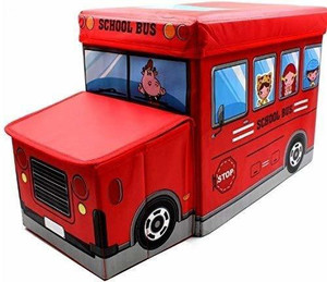 Voroly Foldable Storage and Toy Box - Stool Bus Shaped Storage Box ...