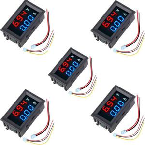 TechSupreme Pack Of 5 Digital Voltmeter 0-100V and Ammeter 10A Dual Led ...