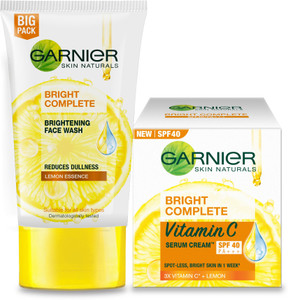 GARNIER Bright Complete VITAMIN C Facewash, 150g + Bright Complete ...