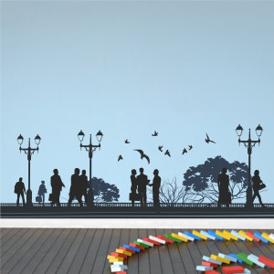 Devil designs 97 cm Wall Sticker city people Door,Window, Design Decal ...