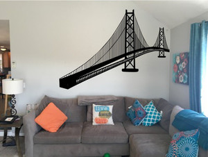 Decoration Designs 80 cm Wall Sticker silhouette golden gate bridge ...