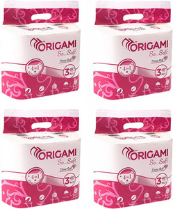 Origami So Soft - 3 Ply Toilet Paper | Tissue Roll - 4 in 1 (Pack of 4 ...