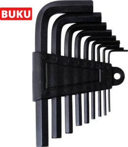 BUKU Steel Metric Allen Key Set (Black Anti-Rust Coating, Pack of 9 pcs ...