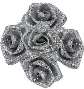 Adhvik Set of 1 Pkt Handmade Silver Artificial Rose Flowers (100 Pcs ...