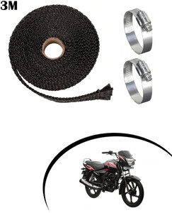 Giinix 3 Meter Black Bike Silencer Wrap With 2 Clamp for Star City Bike ...