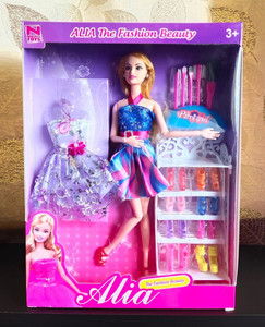 Naughty toys Miss Alia the Fashion Beauty Doll blue with accessories ...