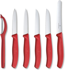 Victorinox Swiss Classic Red Kitchen Knife- 6 Pcs Set - Serrated Knife ...