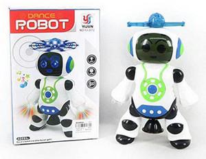 YIJUN 360 Degree Rotating Dancing Walking Robot Toy with Flashing Light ...