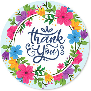 twinster 5.08 cm Colorful Thank You Vinyl Stickers 2 Inch Round Paper ...
