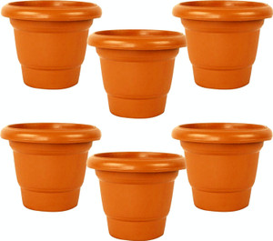 ORCA Unbreakable Heavy Plastic Planter Pots Combo Set of 6 (8 Inch ...