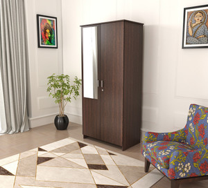 BLUEWUD Andrie 2 Door Almira With Mirror for Bedroom Home Furniture ...