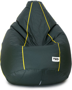 TUD XL Classic Dark Green with Yellow Piping Teardrop Bean Bag With ...