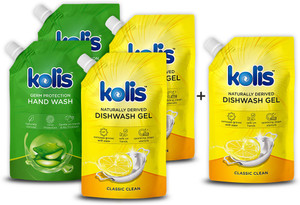 kolis Combo Offer - Naturally Derived Dish Wash Liquid Gel and Germ ...