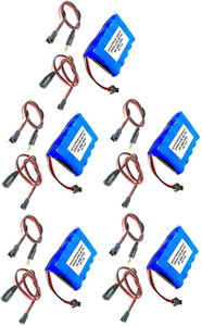 INVENTO 5 x 6V 600mAh Battery, 5 x JST to DC Male Jack Wire, 5 x JST to ...