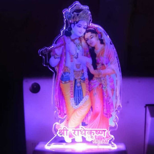 KRITAM LED Acrylic God Radha and Krishna / Radha Krishna Changing LED ...