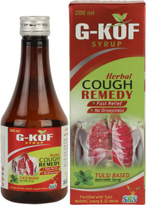 SBS Herbal G-Kof Tulsi Syrup - Ayurvedic Cough Syrup For Sore Throat ...