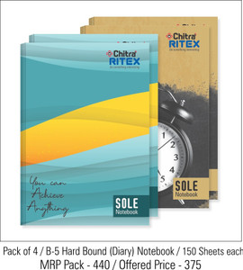 Chitra New B5 Notebook Ruled 150 Pages Price in India - Buy Chitra New ...