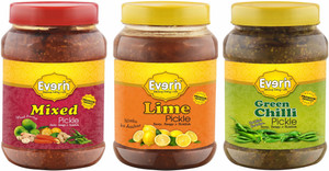 Everin Tasty Tangy and Ticklish Mixed, Lemon, Green Chilli Pickle Price ...