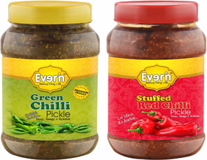 Everin Tasty Tangy and Ticklish Green Chilli, Red Chilli Pickle Price ...