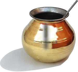subaa Subaa Pure Brass Ghada/Water Pot/kudam/Handi (Gold) 3 L-Home and ...