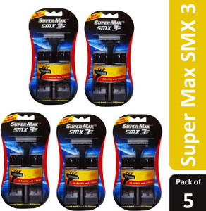 Super Max SMX 3 Razor with 10 Refills (Pack of 5), Men - Price in India ...