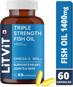 LITVIT Triple Strength Fish Oil 1400mg Capsules Omega 3 900mg ...