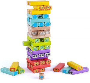 Hamleys Jenga Blocks Timber Tower Tumbling Game for Kids and Adults ...