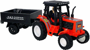 TOMZEE TOYS Plastic Farmer Tractor Toy with Trolley for Kids Mini Die ...
